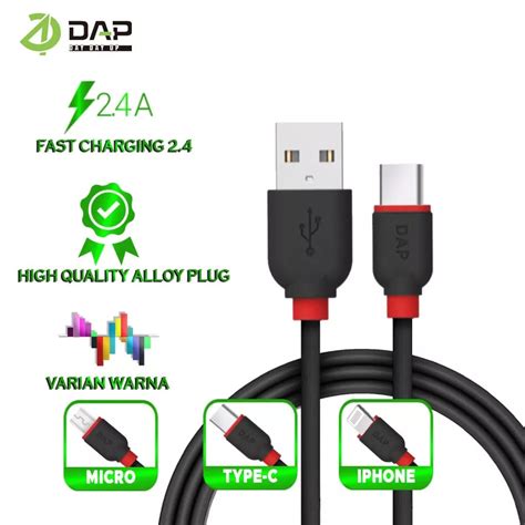 Jual DAP Kabel Data Android Iphone Type C Micro USB Lightning 100cm