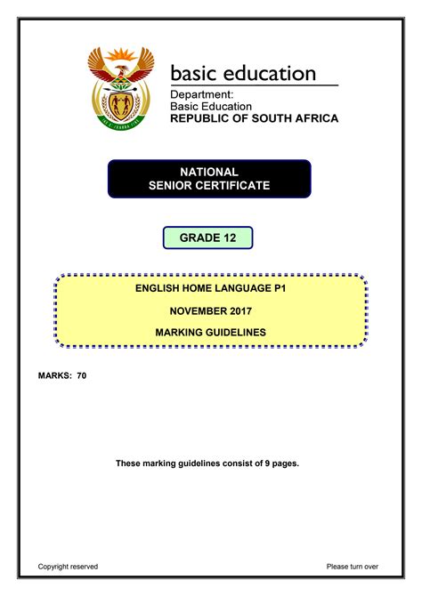 English Home Language Paper 1 2023 Memo Grade 10 Free Math Worksheet