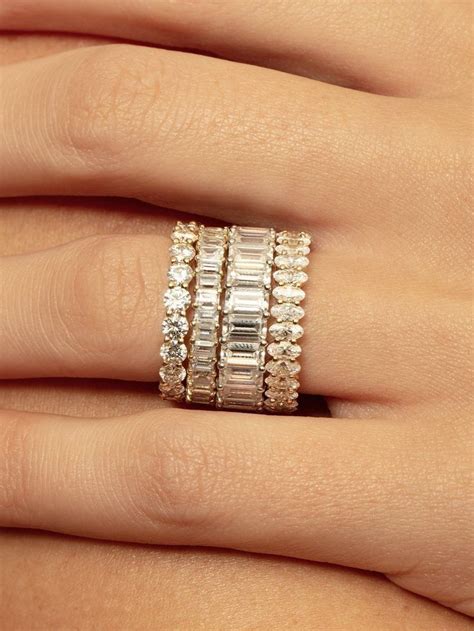 Stackable Diamond Rings Square Wedding Fine Jewelry Stackable
