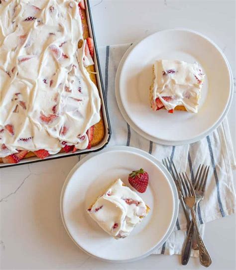Strawberry Shortcake Sheet Cake — Bless This Mess