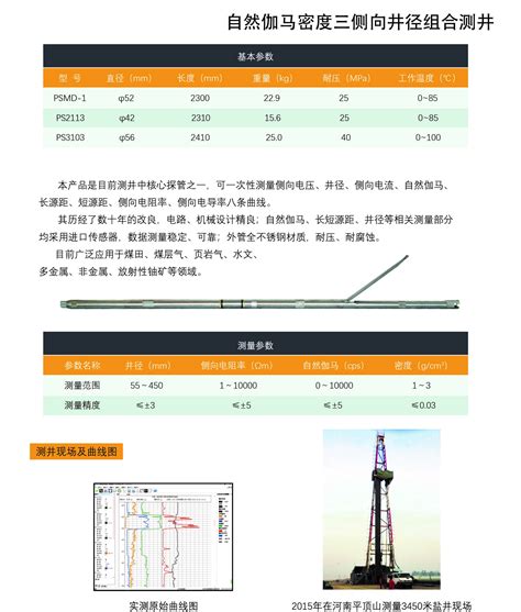 自然伽马密度三侧向井径