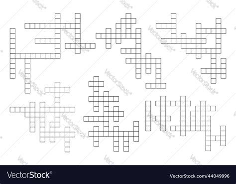 Crossword Game Grid Cross Word Puzzle Template Vector Image