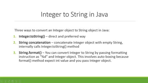 Java How To Convert From Integer To String Java