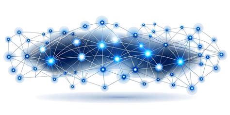 Flat Glowing Abstract Network With Interconnected Nodes Representing Financial Decisions Concept