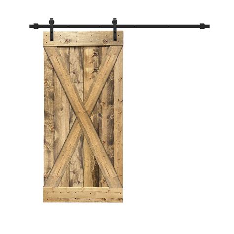 CALHOME X Series 36 In L X 84 In H Solid Weather Oak Stained Knotty
