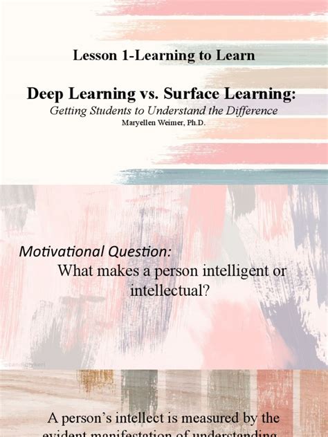 English 8lesson 1 Deep Learning Vs Surface Learning Pdf Learning
