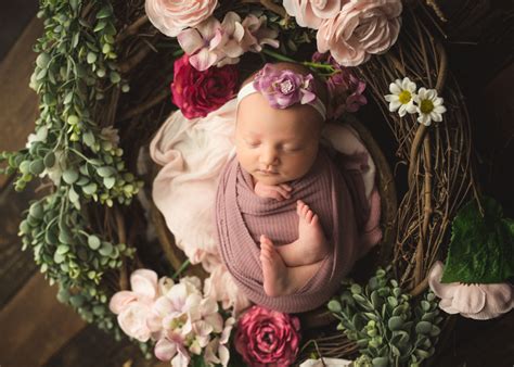 Spring Has Sprung Botanic Infant Photography Featuring Florals And