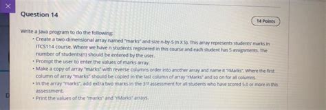 Solved х Question 14 14 Points Write A Java Program To Do
