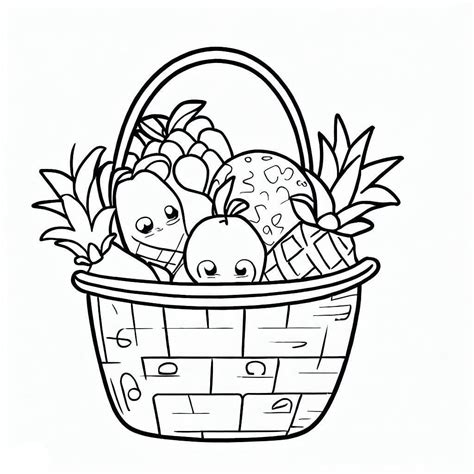 Desenhos De Cesta De Frutas Para Colorir Pintar E Imprimir