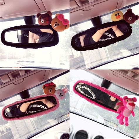 Badu Bg Капак на огледалото за обратно виждане Нова сладка мечка заек пиле комплект огледала