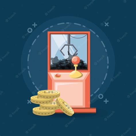 Icono De Máquina Y Monedas Arcade Garra Vector Premium