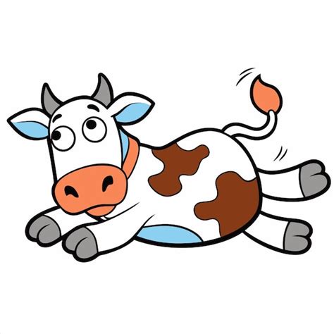 Premium Vector A Cartoon Cow With A Brown Spot On Its Face And A