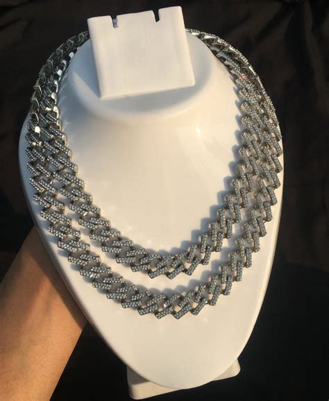 Silver Hiphop Jewellery Diamond Iced Out Drip Chain Iceout Chain