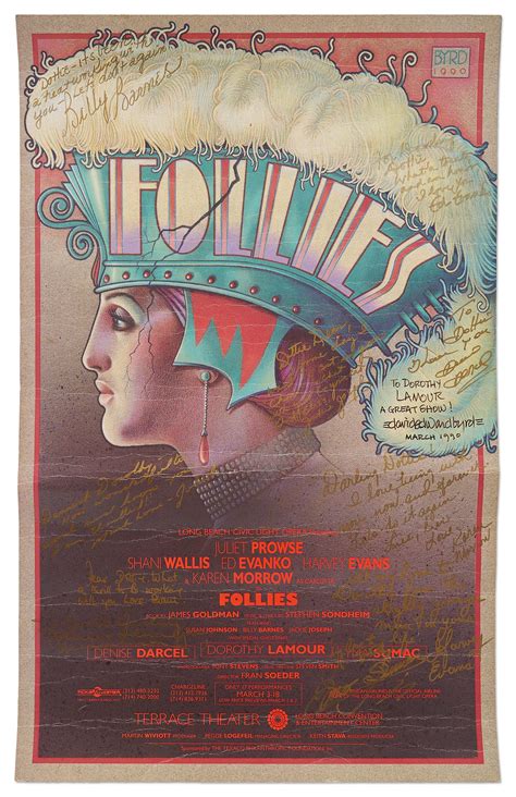 Lot Detail Dorothy Lamour Personally Owned Poster For Follies