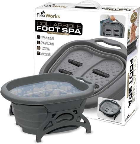 Grey Collapsible Foot Bath Foldable Foot Spa Soak Tub Foot Bath
