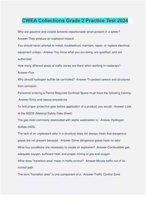 CWEA Collections Grade Practice Test Cwea Stuvia US