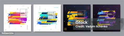 벡터 일러스트레이션 현대 미술 그래픽 모션 프레임 배경 소셜 미디어 템플릿 웹 배너를위한 디자인 요소 생생한 색상 동적 흐름 개념 기하학적 모양 0명에 대한 스톡 벡터 아트