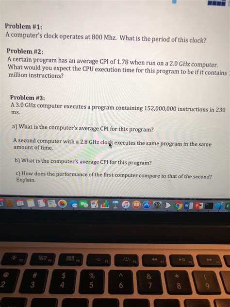 Solved Problem 1 A Computer S Clock Operates At 800 Mhz Chegg Com