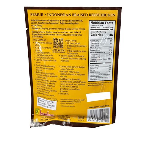 Bamboe Semur Spice Mix Shopbestfoods