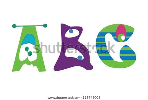 Alphabet Funny Monsters Letters Abc Eps8 Stock Vector Royalty Free