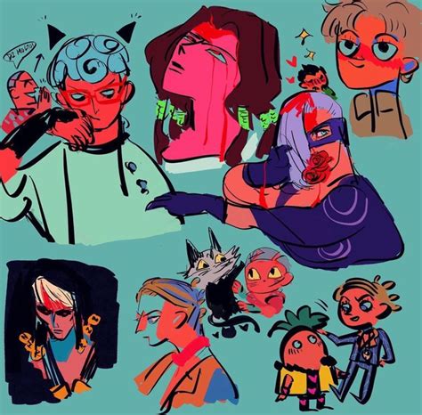An Image Of Some Cartoon Characters With Different Expressions On Their