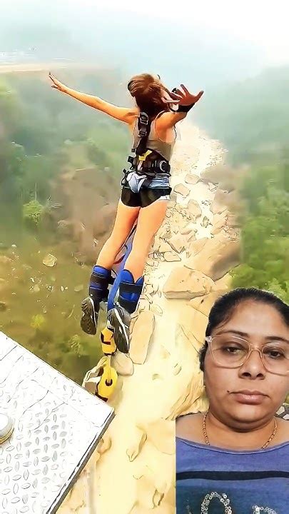 Bungee Jumping With Rope In Beautiful Placebungee Jumping