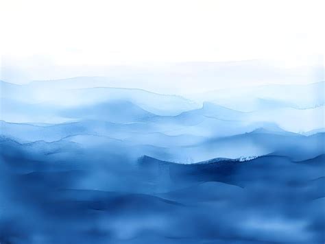 Serene Abstract Blue And White Gradient With Fluid Flowing Patterns And Gentle Brushstrokes