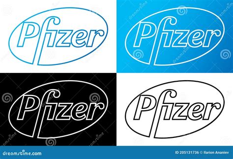 El Logo Del Vector Pfizer Más Reciente Silueta De Color Azul Y Negro