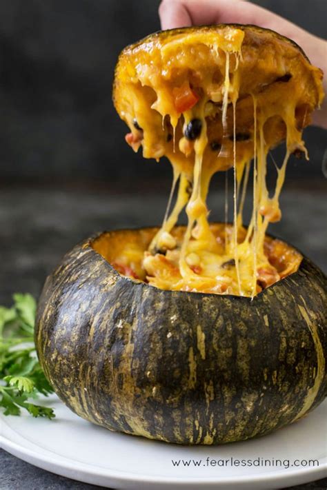 Vegetarian Stuffed Kabocha Squash Recipe Vegan Option Fearless Dining