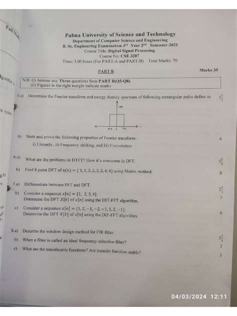 question digital signal processing pdf