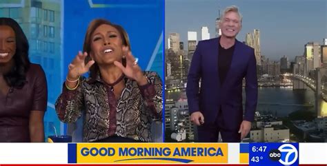 Gmas Robin Roberts Tells Sam Champion To ‘run Along Live On Air So