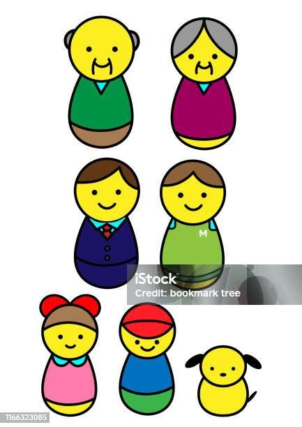 3 세대 가족 및 개 가족에 대한 스톡 벡터 아트 및 기타 이미지 가족 개 귀여운 Istock