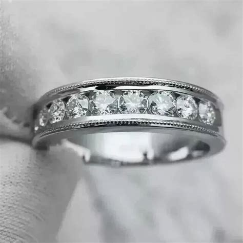 200ct Round Cut Simulated Diamond Eternity Mens Wedding Band Ring 14k