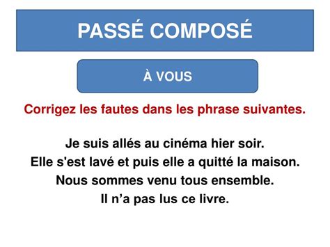 Ppt Accord Du Passé Composé Exceptions Powerpoint Presentation