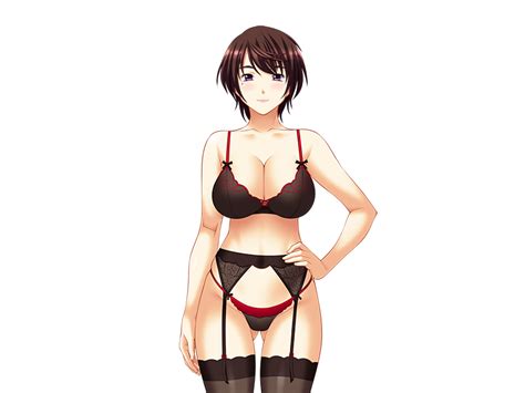 Safebooru 1girl Asakura Sakura Blush Bra Breasts Brown Hair Cleavage