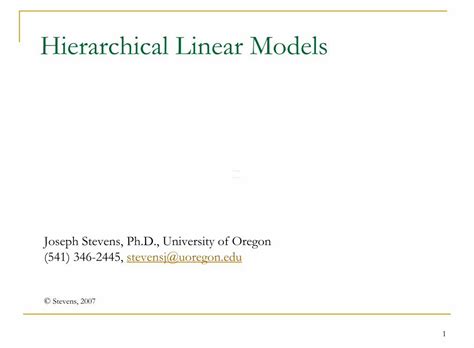 pdf hierarchical linear models university of oregonpages uoregon