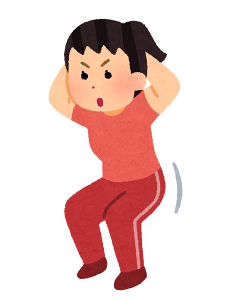 スクワットのイラスト（女性） かわいいフリー素材集 いらすとや