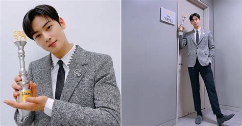 차은우 완벽 수트핏 뽐내며 트로피 인증샷 디스패치 뉴스는 팩트다