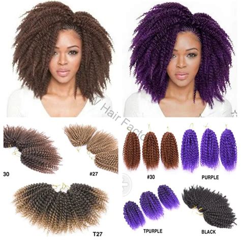 6pcs Lot Afro Kinky Curly Mali Bob Crochet Braids Twist Braiding Marley