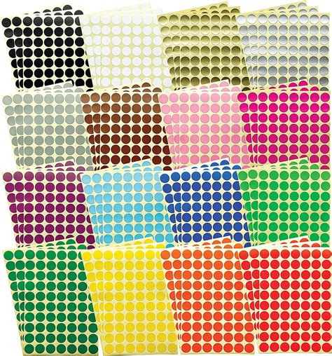 3360 Pcs Color Coding Circle Dot Sticker Labels 34 19 Mm 16