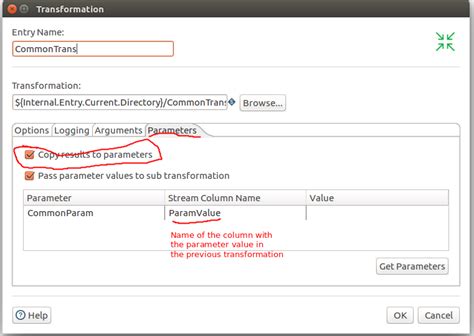 Pentaho Same Transformation Which Different Parameters In The Job