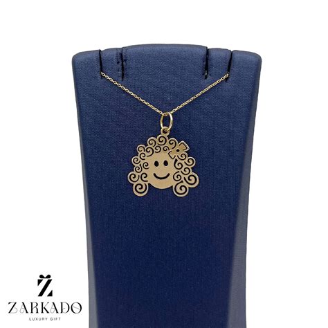 پلاک طلا طرح دختر موفرفری کد P9936