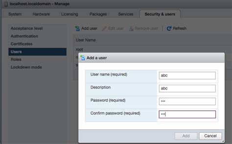 Permissions Creating User In Esxi 6 5 And Assigning Role Super User