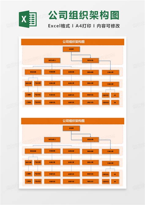 简洁公司组织架构图excel模板下载组织架构图客巴巴
