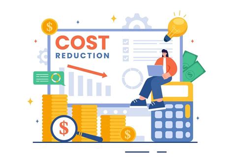 Cost Reduction Illustration Depicting Decrease Price Minimization Or