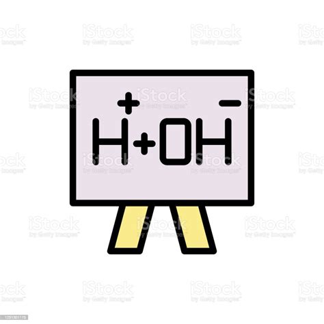 화학 요소 칠판 아이콘 Ui 및 Ux 웹 사이트 또는 모바일 응용 프로그램에 대한 악취 아이콘의 윤곽 벡터 요소와 간단한 색상 0명에 대한 스톡 벡터 아트 및 기타 이미지