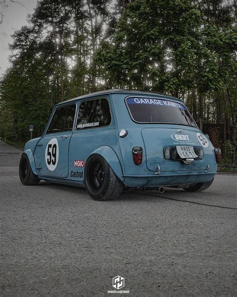 Vintage Mini Cooper Classic Parked On The Road