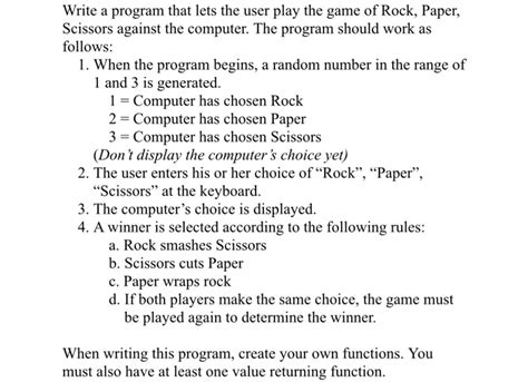 Solved Write A Program That Lets The User Play The Game Of
