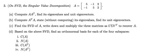 Solved 5 1 2 3 On SVD The Singular Value Decomposition Chegg
