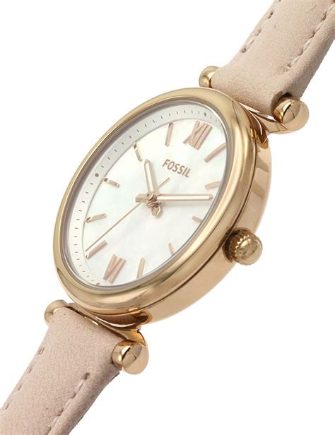 Fossil Carlie Nude Leather Watch Fossil Mands